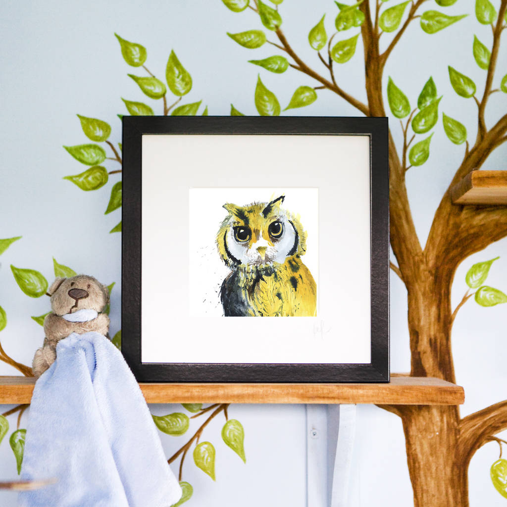 Inky Owl Illustration Print By Kate Moby | notonthehighstreet.com