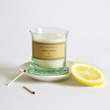 uplifting lemon and geranium scented candle by aequill ...