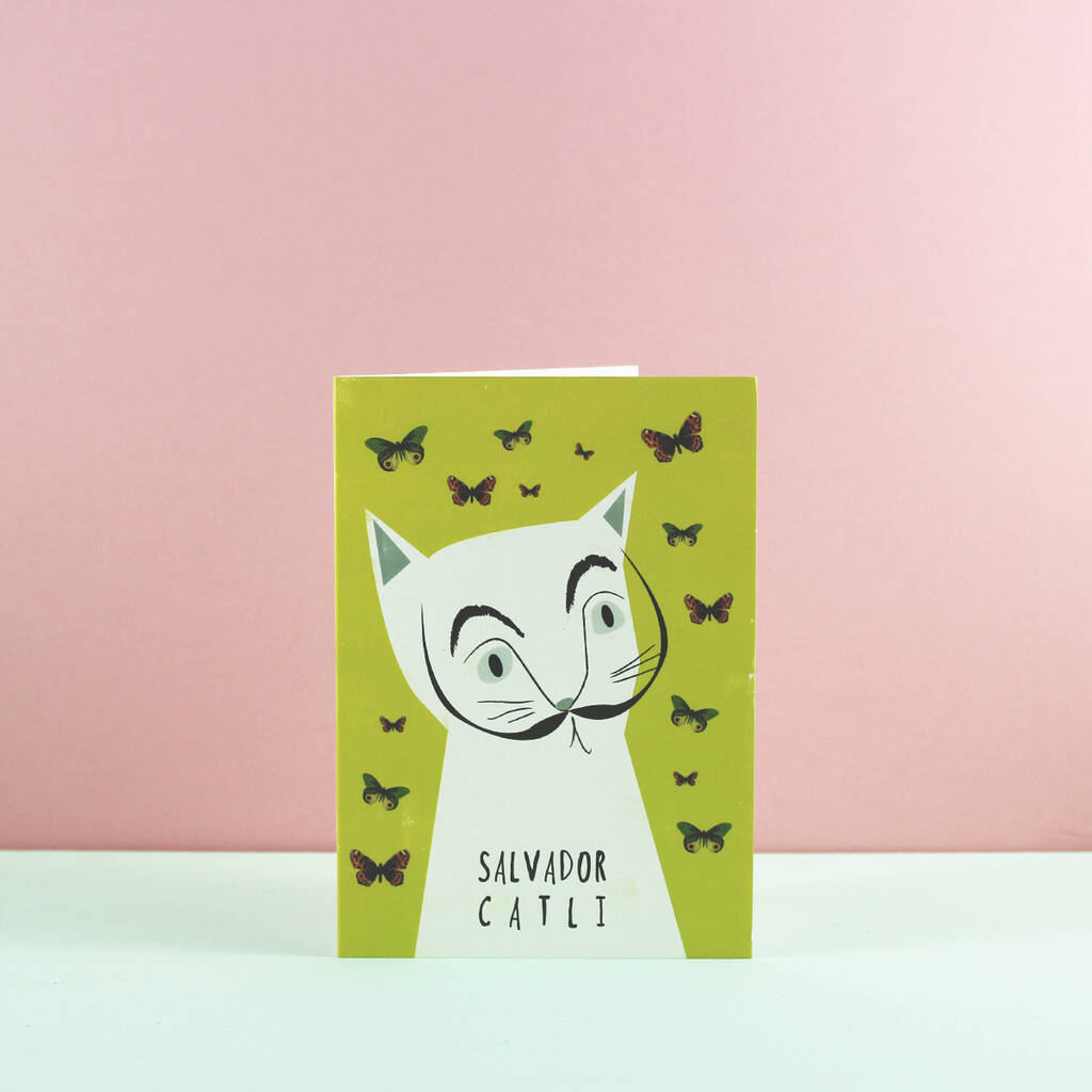 Salvador Catli Cat Artist Greetings Card By Niaski | notonthehighstreet.com