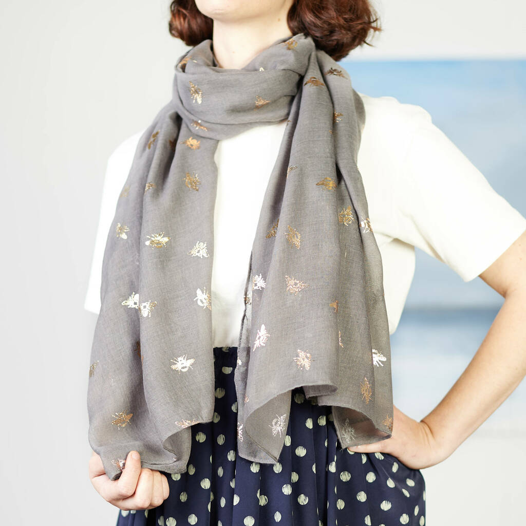 bumble bee print scarf by my posh shop | notonthehighstreet.com