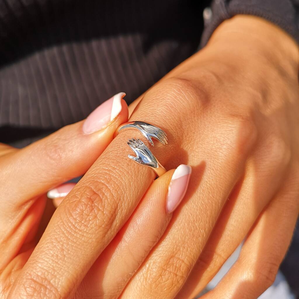 Sterling Silver Hug Ring By Lily Charmed | notonthehighstreet.com