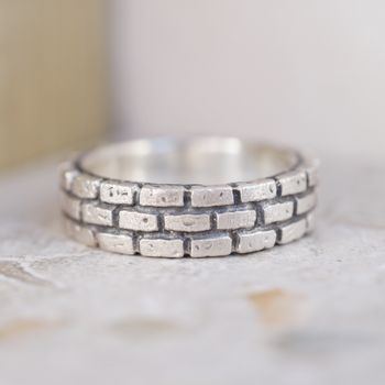Brick Silver Ring By Van Buskirk Jewellery | notonthehighstreet.com