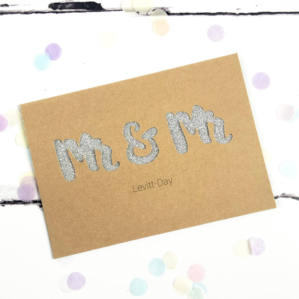 Personalised Mr And Mr Glitter Cut Out Card By Altered Chic ...