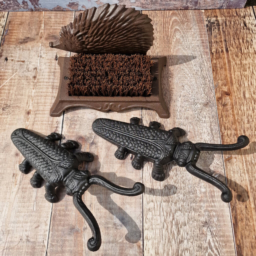 Hedgehog Boot Brush And Two Bertie Beetle Boot Jacks By Garden ...
