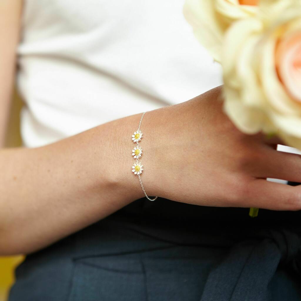 Sterling Silver Daisy Petals Bracelet By My Posh Shop