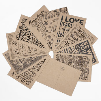 Typography Postcard Pack By Chatty Nora | notonthehighstreet.com