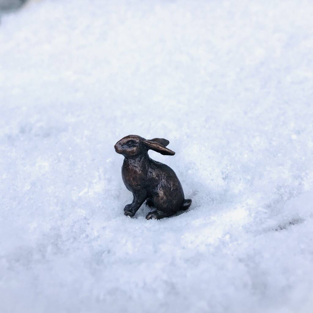 Miniature Solid Bronze Rabbit Sculpture By Ginger Rose ...