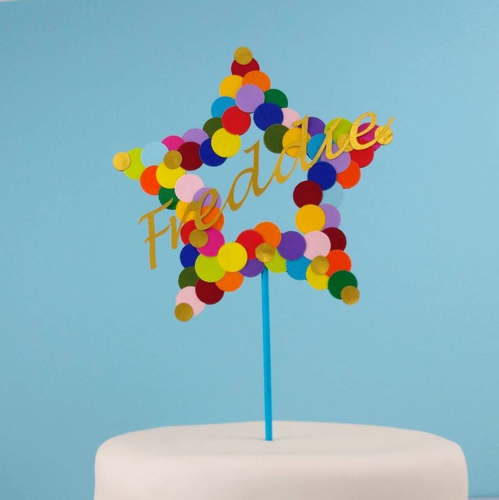 Personalised Name Birthday Cake Topper By Rosie's Paper Circus