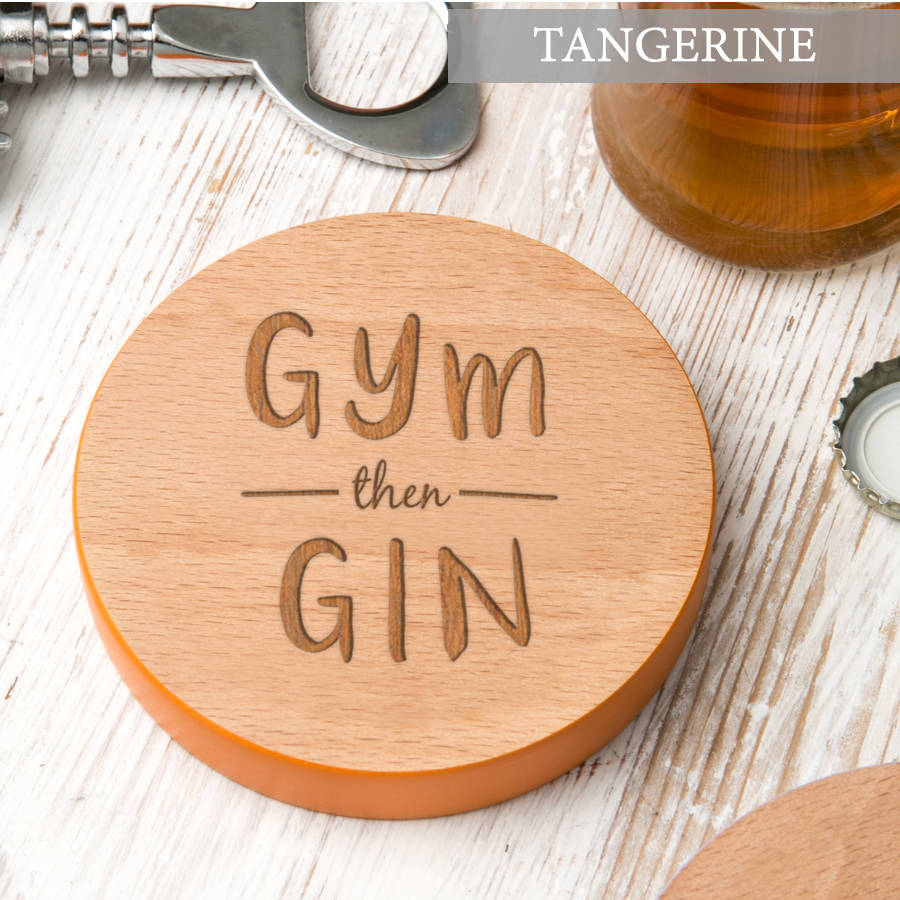 gym then gin personalised drinks coaster by dust and things ...