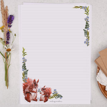 A4 Letter Writing Paper With Red Squirrels By Making Meadows ...