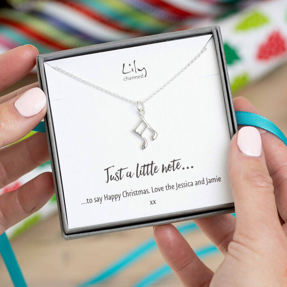 Personalised Sterling Silver Music Note Necklace By Lily Charmed ...