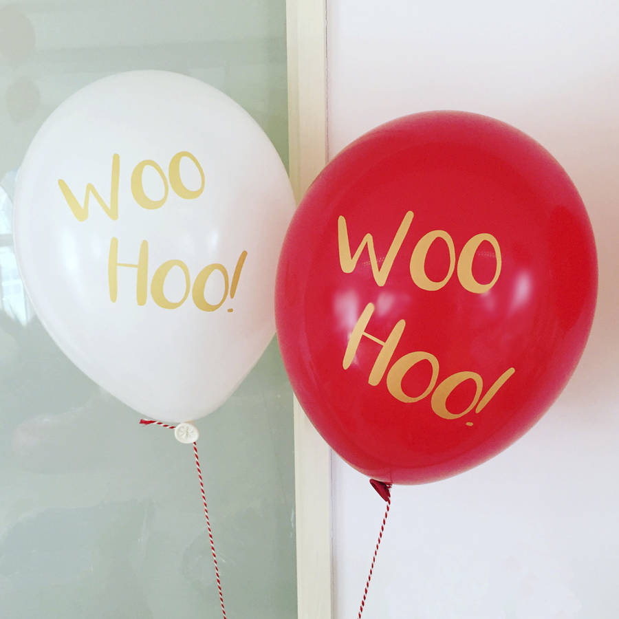 new years eve balloons 'woo hoo' pack of six by hoobynoo ...