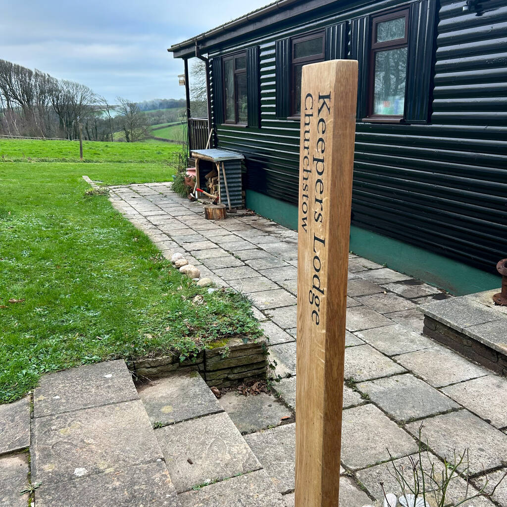 Wide House Sign Post, Made From Solid Oak By Grain Designs ...
