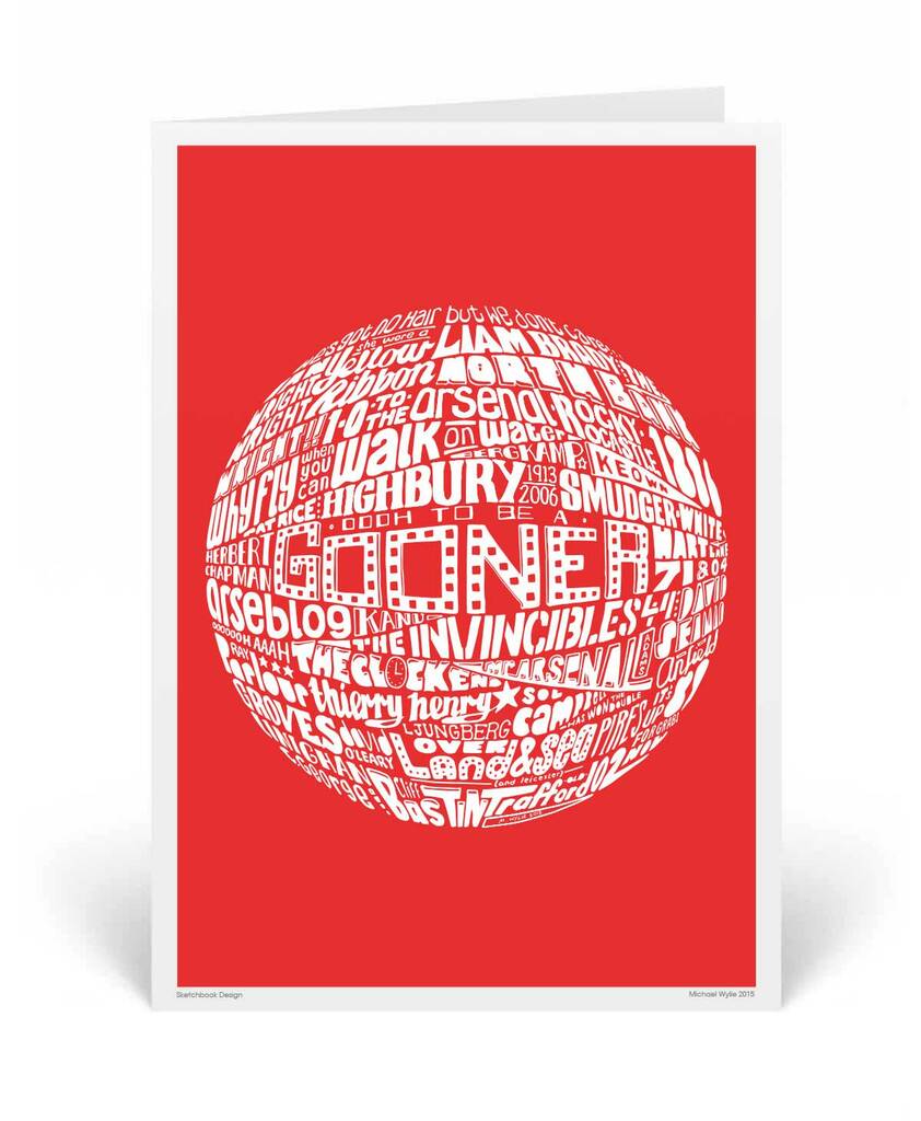 Arsenal Football Club Greetings Card By Sketchbook Design ...