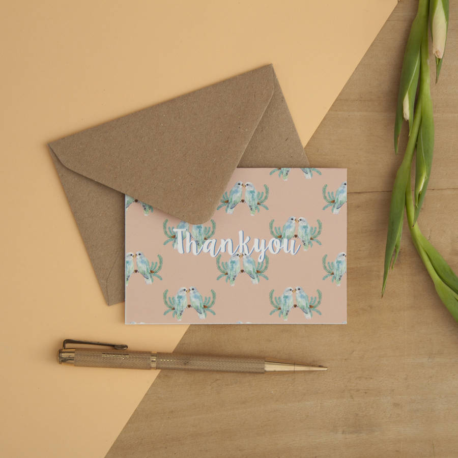 set of six patterned mini thankyou cards by little paisley designs ...