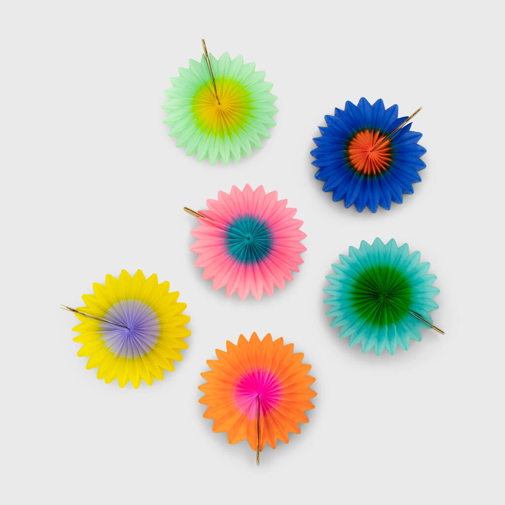 Mini Paper Fan Decoration Set By The Conscious | notonthehighstreet.com