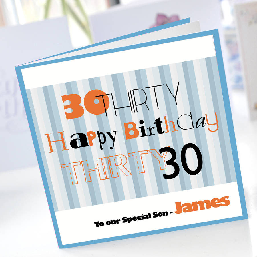 Personalised Mens 30th Birthday Card By Amanda Hancocks Notonthehighstreet