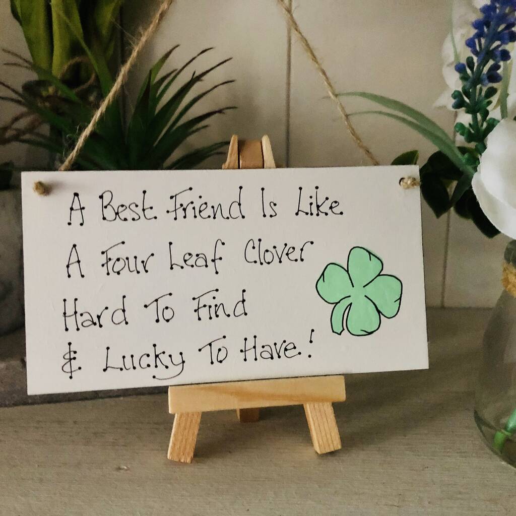 Friends Four Leaf Clover Card Alternative Sign By Craft Heaven Designs ...