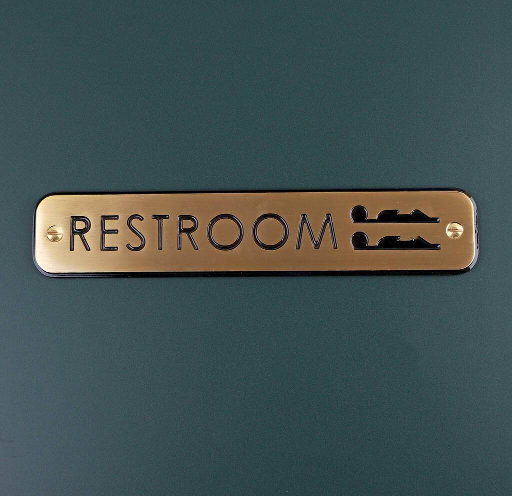 G Decor Premium Lacquered Satin Brass Door Sign Collection Engraved ...