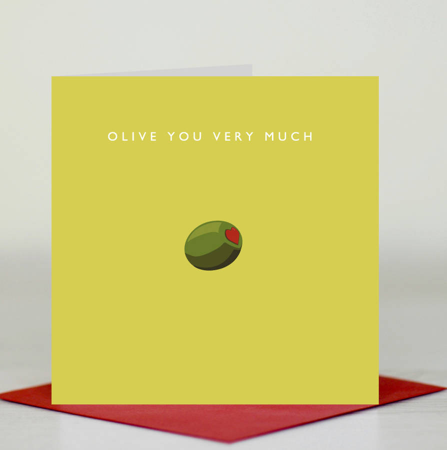 'olive you' valentine's day card by loveday designs ...