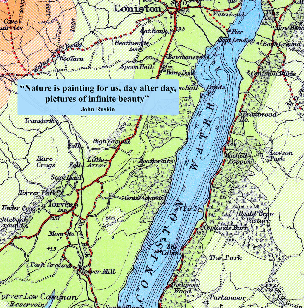 Lake District Map Card, Coniston By A Northern Life ...