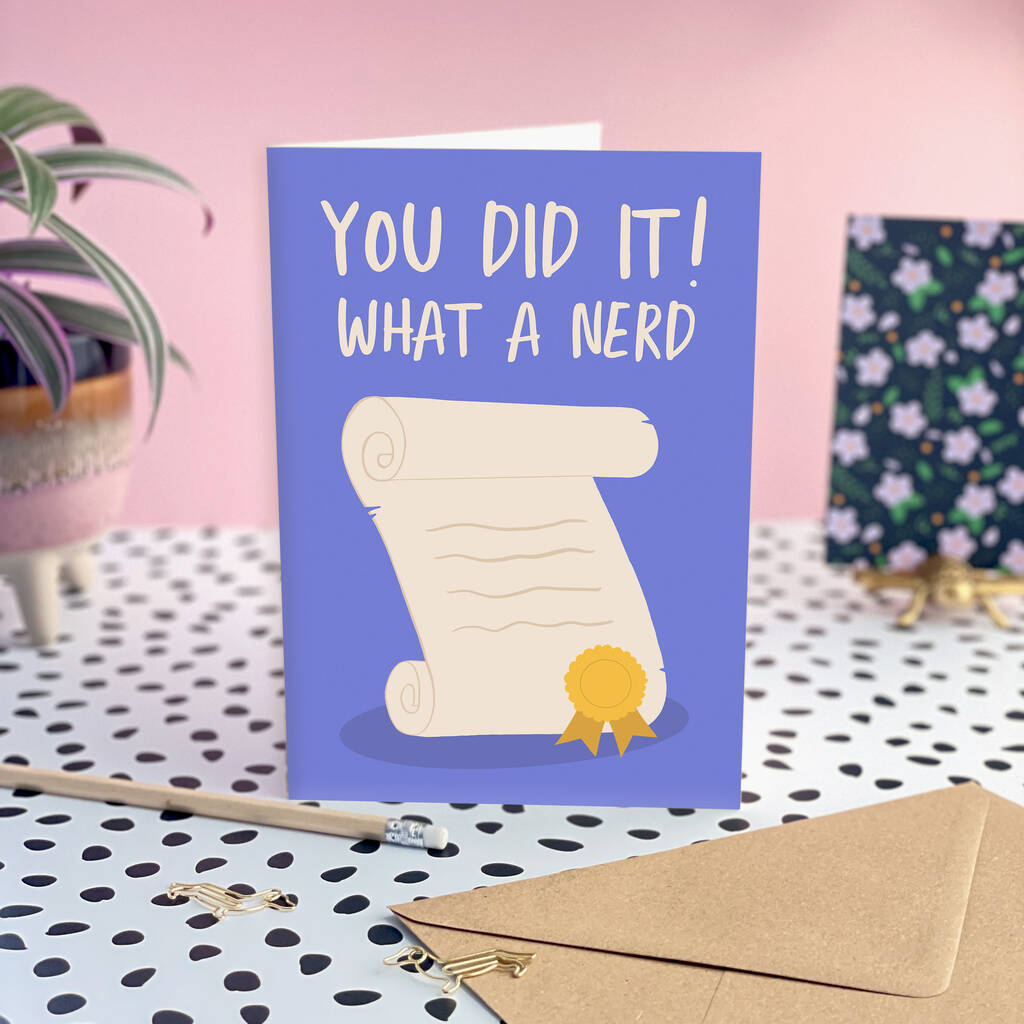 What A Nerd | Exams Congratulations Card By Gabi & Gaby ...
