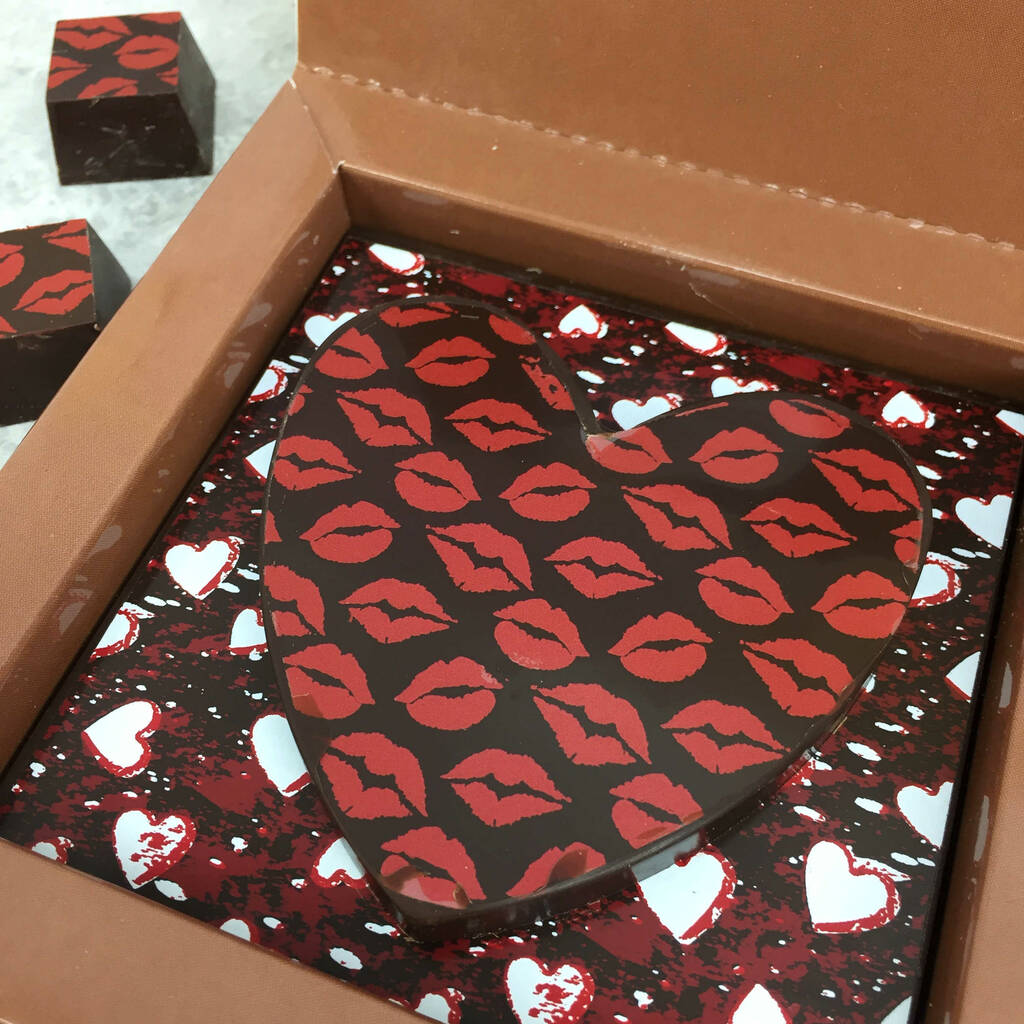 Personalised Message Chocolate Kiss Heart Box Gift By Cocoapod ...