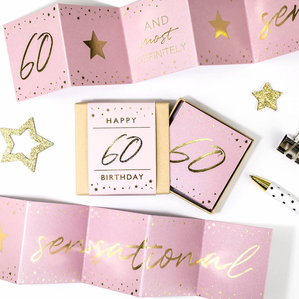 60th Birthday Card; Boxed Mini Fold Out Card By Coulson Macleod ...