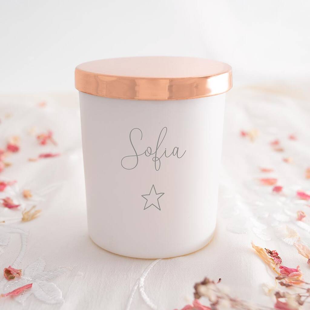 Personalised Name And Illustration Scented Candle By Bloom Boutique