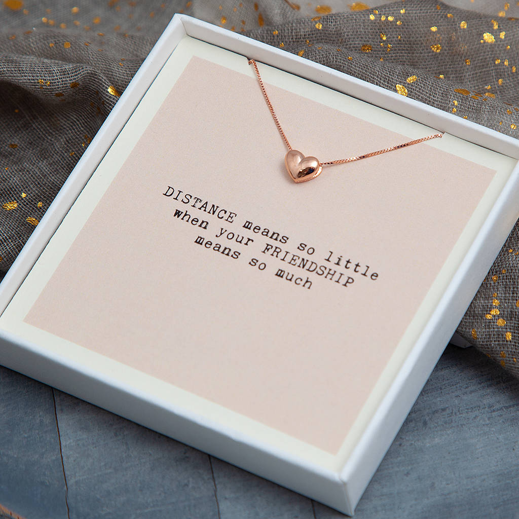 distance means so little friendship heart necklace by attic ...
