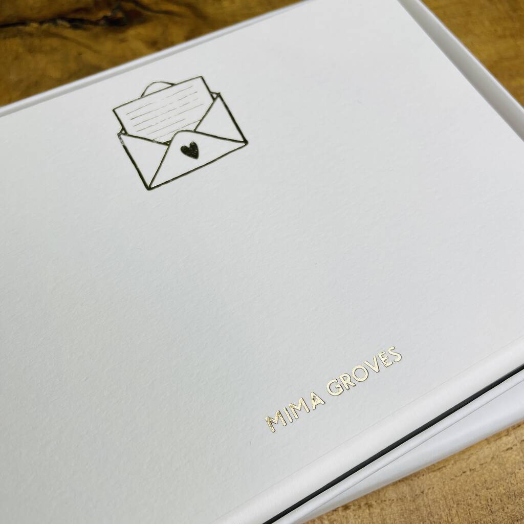 Luxury Letterpress Love Letter Personalised Note Cards By Lunella ...