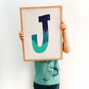 Green And Blue Alphabet Initial Letter Poster Print By Pea ...