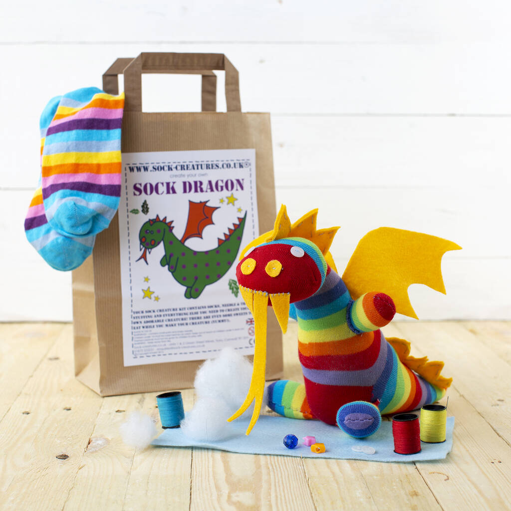 Sock Dragon Craft Kit By Sock Creatures | notonthehighstreet.com