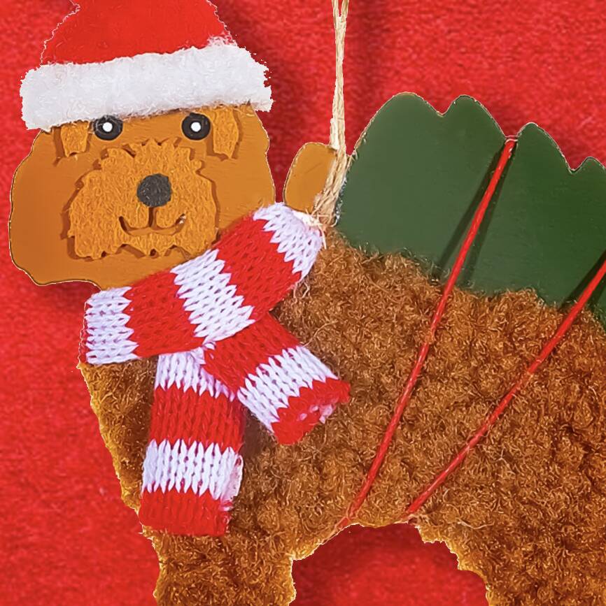 Woolly Cockapoo Christmas Decoration By HELLO LOVELY