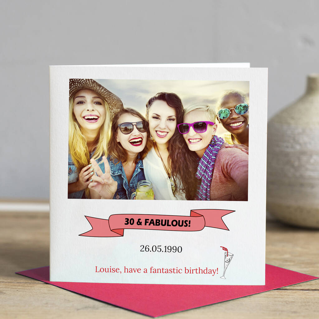 Personalised Photo Birthday Card Any Age By Lisa Marie Designs 