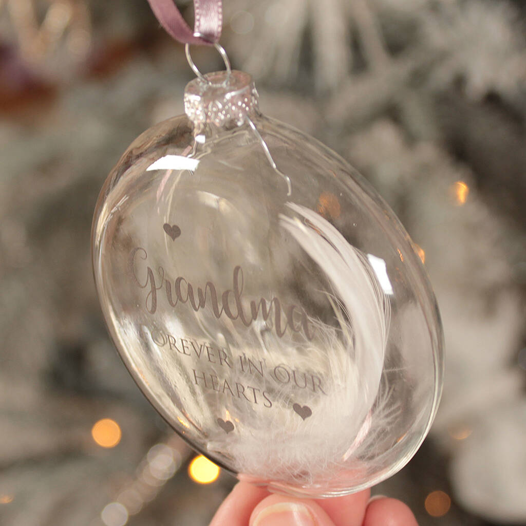 Personalised Glass Remembrance Christmas Bauble By Love Lumi Ltd ...