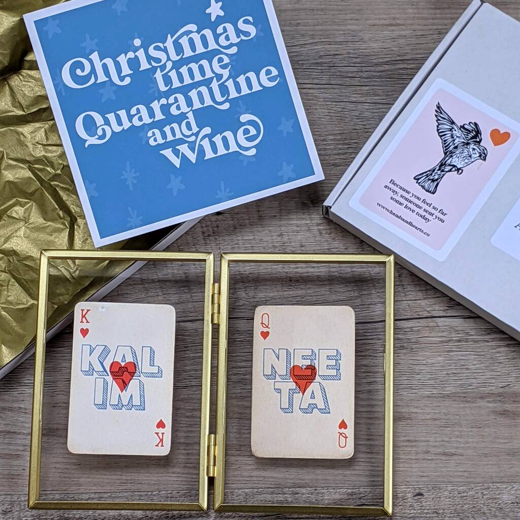 Personalised Couple's Playing Card Letterbox Gift Set By Hands & Hearts ...