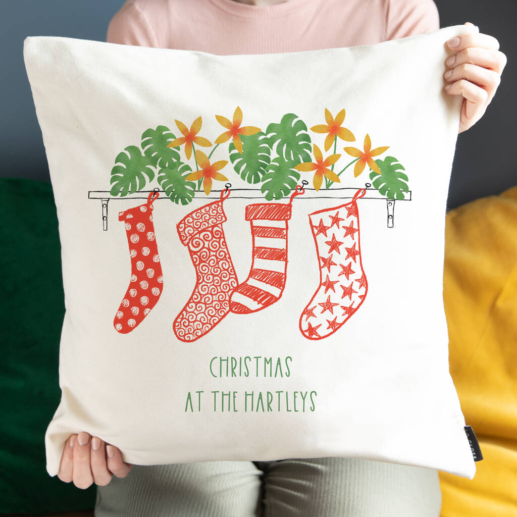 Personalised House Plant Christmas Stockings Cushion By So Close ...