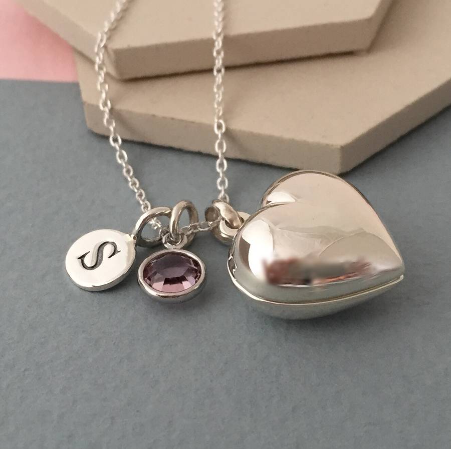 personalised silver heart locket necklace by sophie jones jewellery ...