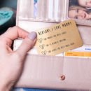 Personalised Reasons I Love You Wallet Card By Ellie Ellie ...