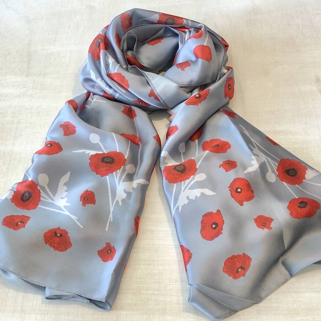 Poppy Print Silk Scarf By My Posh Shop | notonthehighstreet.com