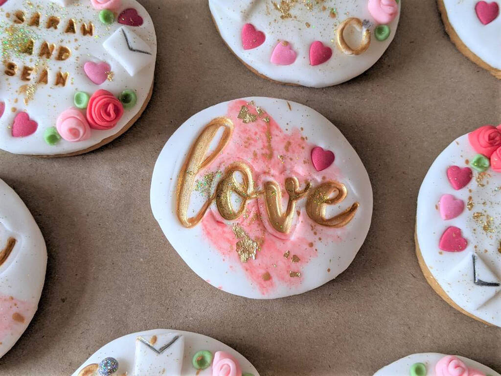 Personalised Love Letters Valentines Day Biscuits By Pink Door Baking Co