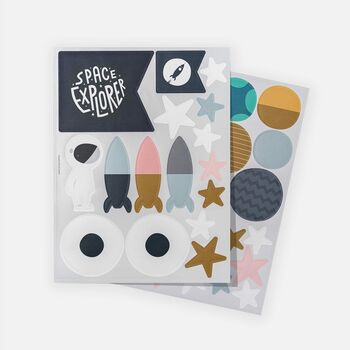 Stars And Rockets Restickable Space Wall Stickers By Pea