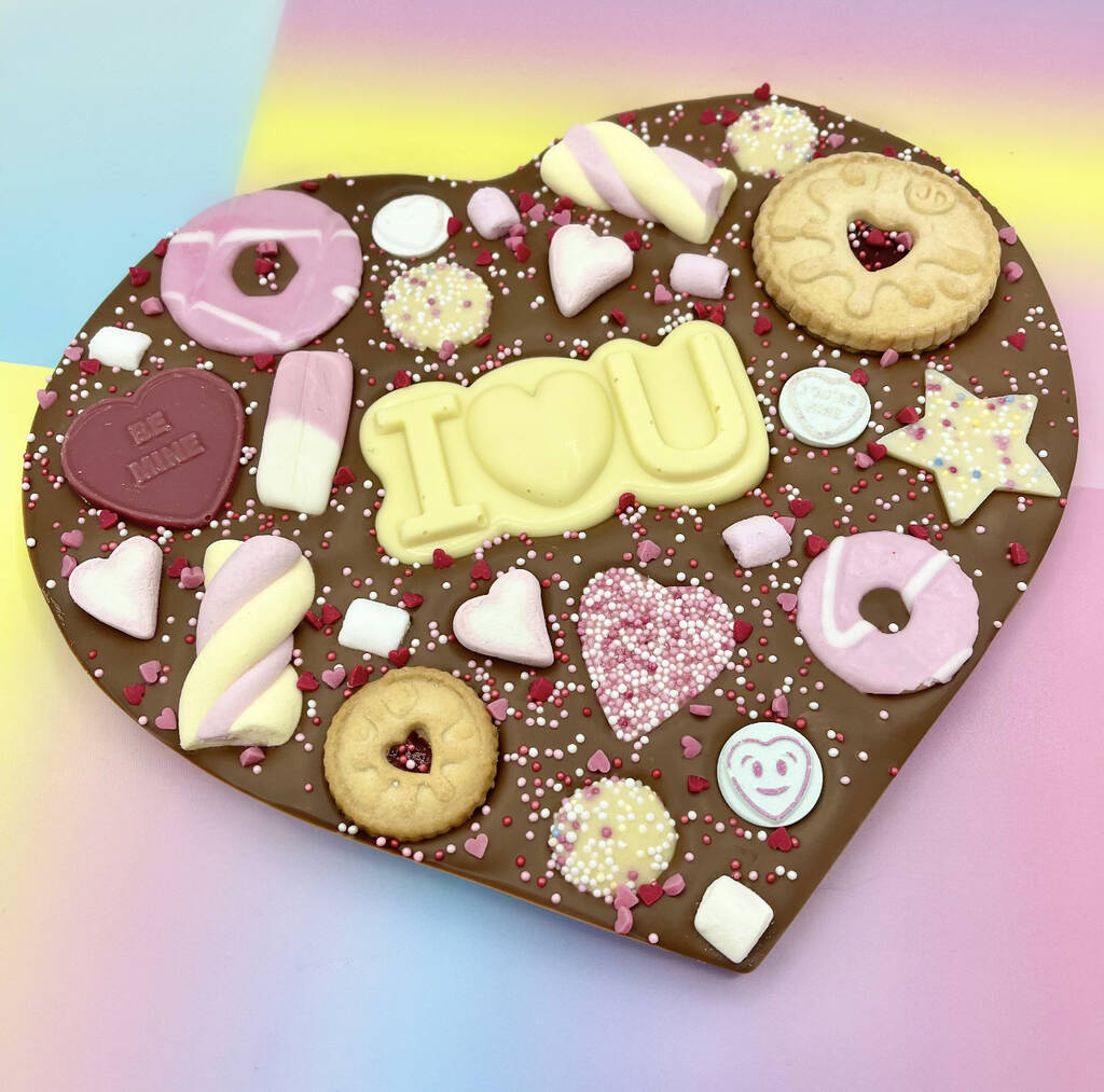 I Love You Heart Chocolate Slab By Choc Til You Drop ...