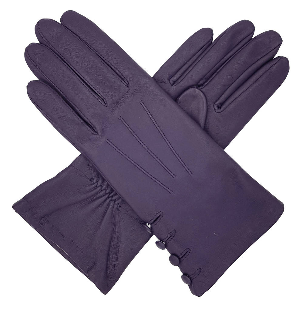 Kate. Women's Silk Lined Button Leather Gloves By Southcombe Gloves ...