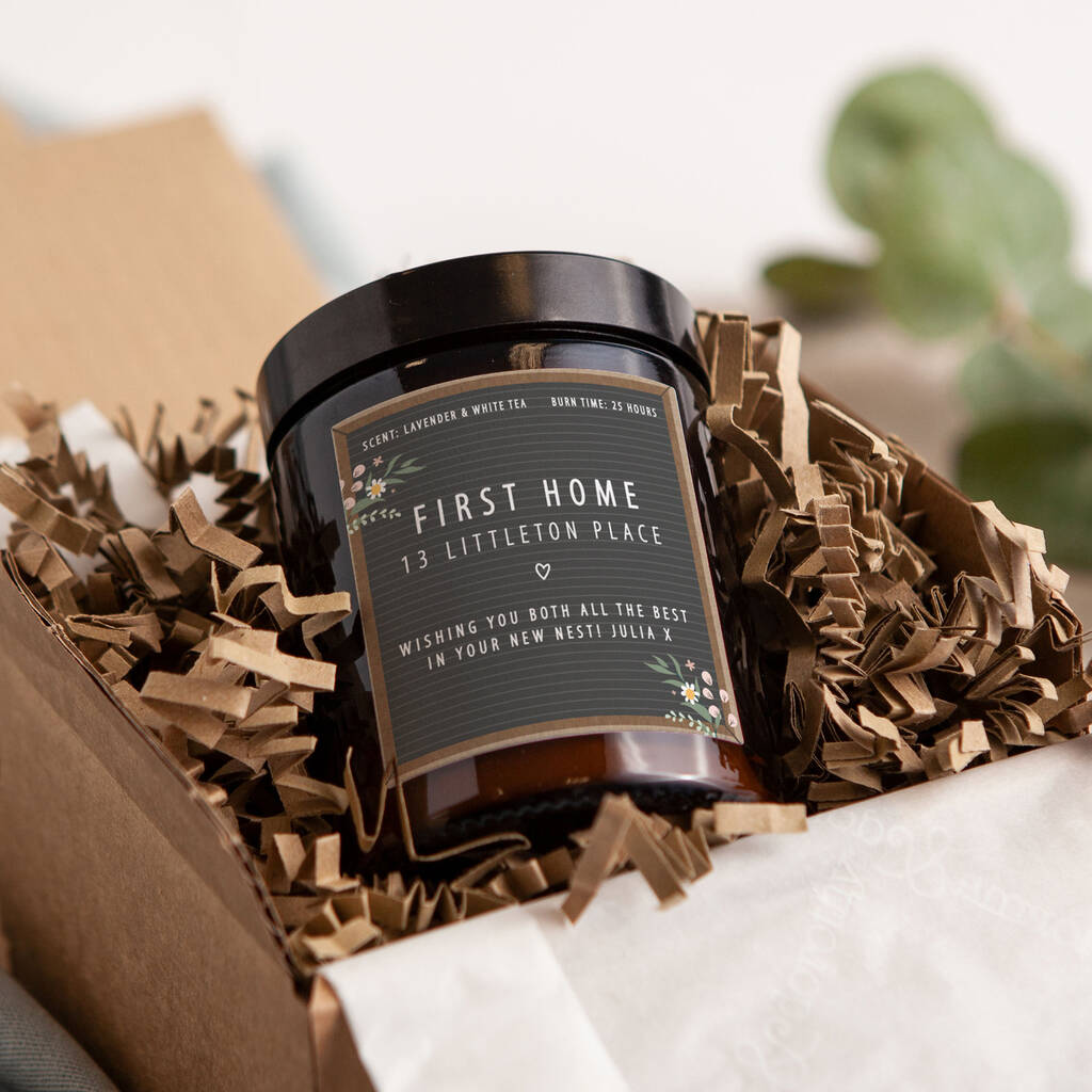 Housewarming Gift First Home Personalised Candle By Kindred Fires ...