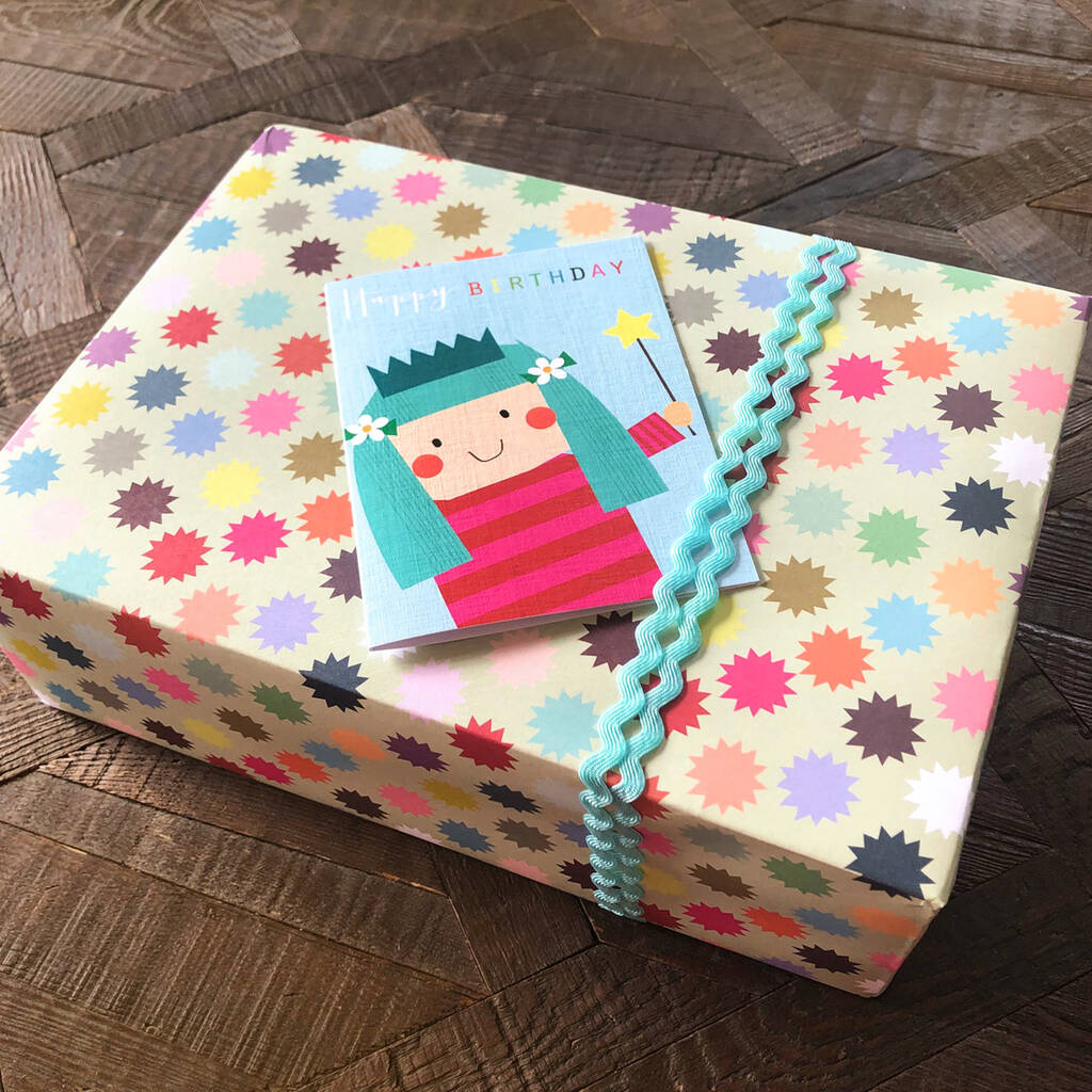 Mini Blue Birthday Girl Card By Kali Stileman Publishing