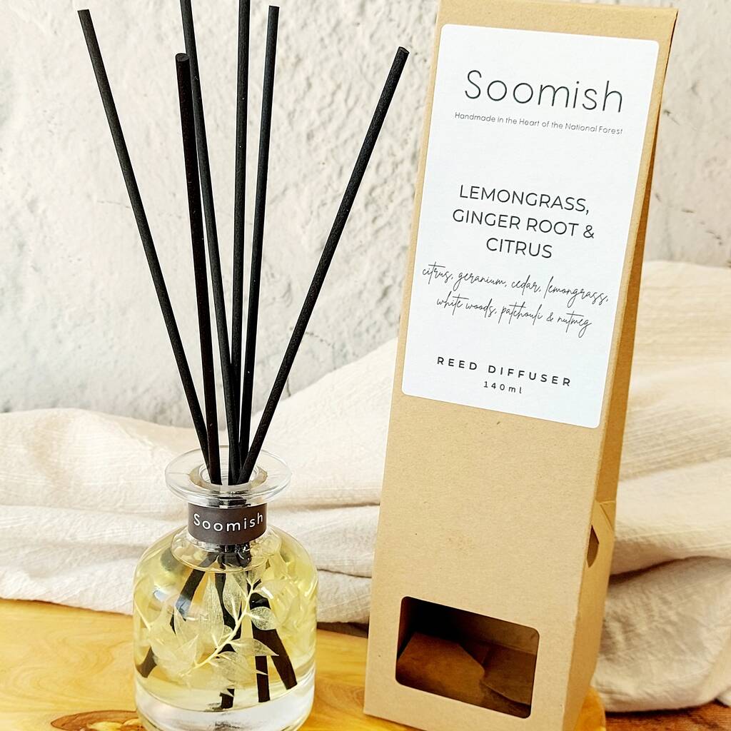 Lemongrass Ginger Root, Citrus Botanical Reed Diffuser By Soomish ...