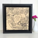 personalised wedding venue location map print on wood by northern logic ...