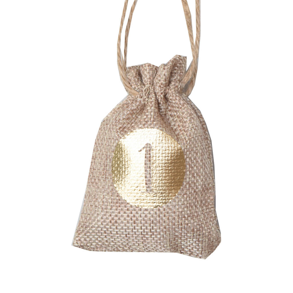 christmas advent calendar tree hanging sacks x 24 by pushka gifts ...